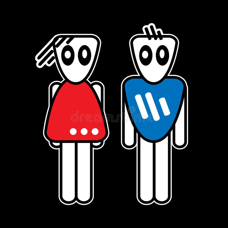 Vector of two figures stock illustration. Illustration of icon - 11848835