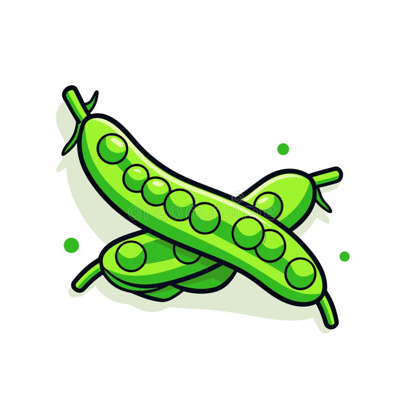 Vector of Two Peas Stacked on Top of Each Other - Minimalist and Modern ...