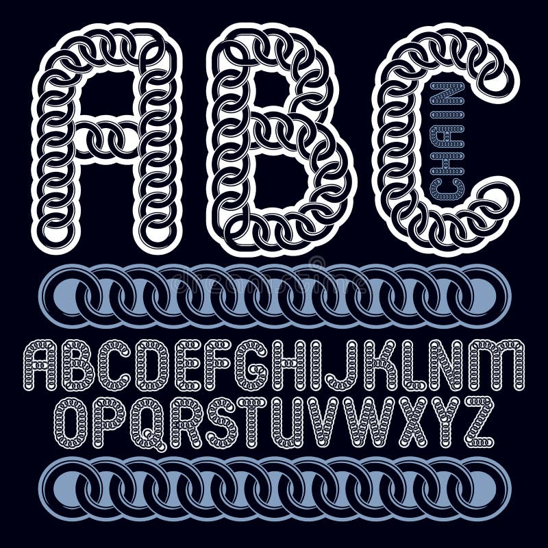 Vector Type Font, Script from a To Z. Capital Creative Letters, Abc ...