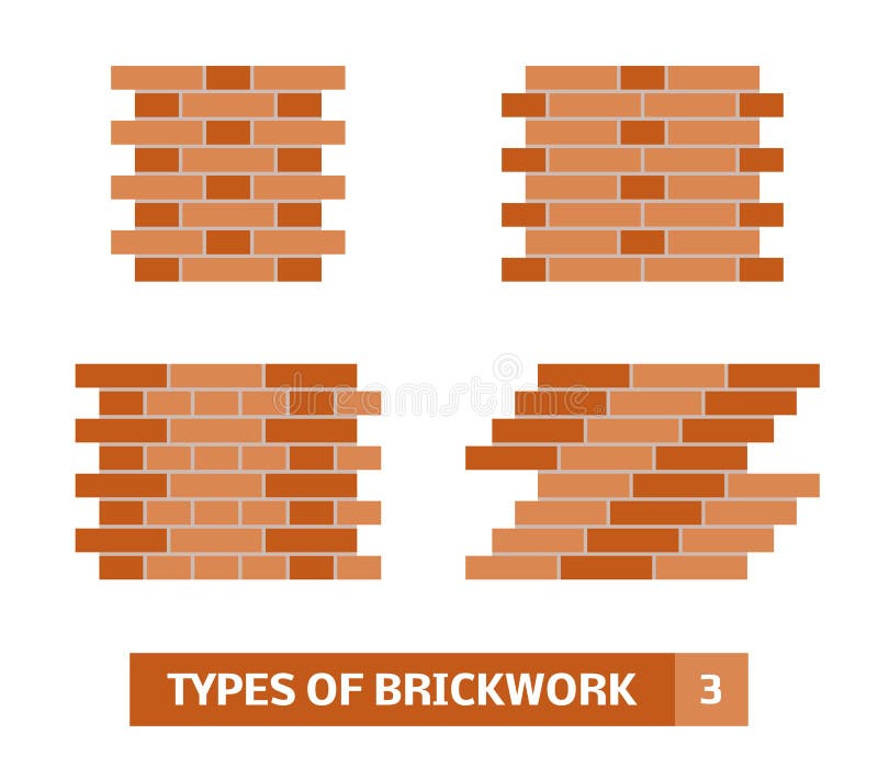 Vector types of brickwork stock illustration. Illustration of stone ...