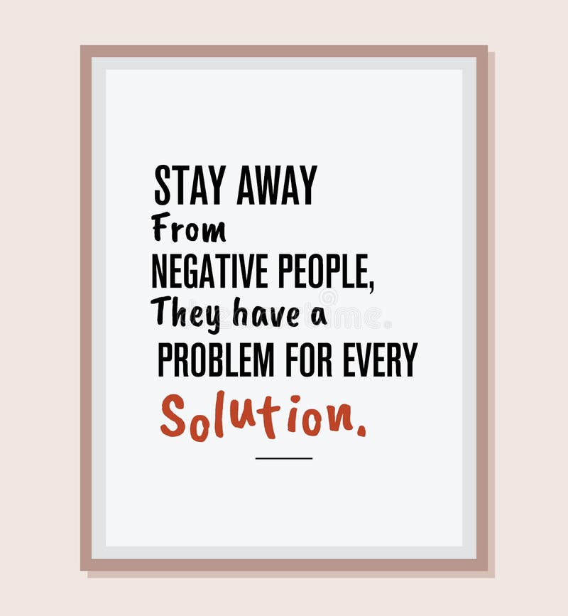 Negative People Framed Poster Quote Stock Illustration - Illustration ...