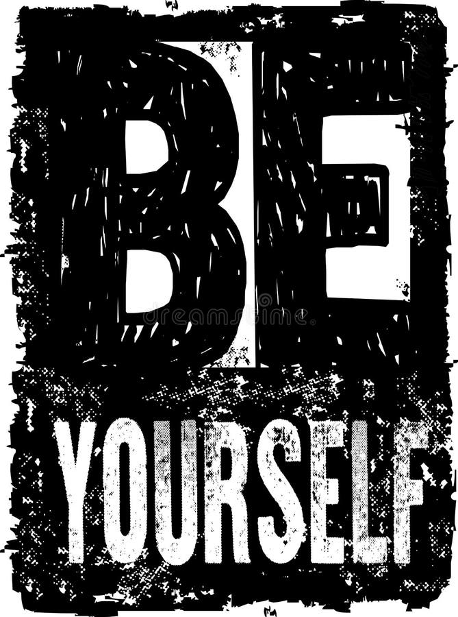 Vector Typography Be Yourself Abstract Stock Vector - Illustration of ...