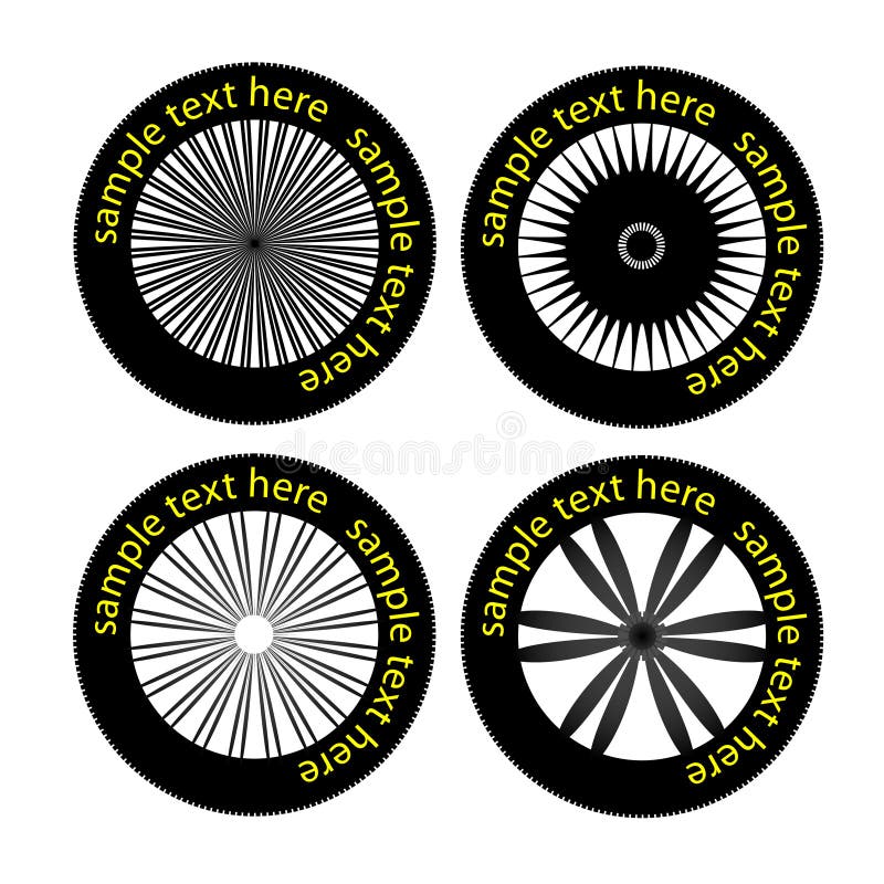 Radial Tubeless Tyre Symbols Stock Vector - Illustration of garage ...