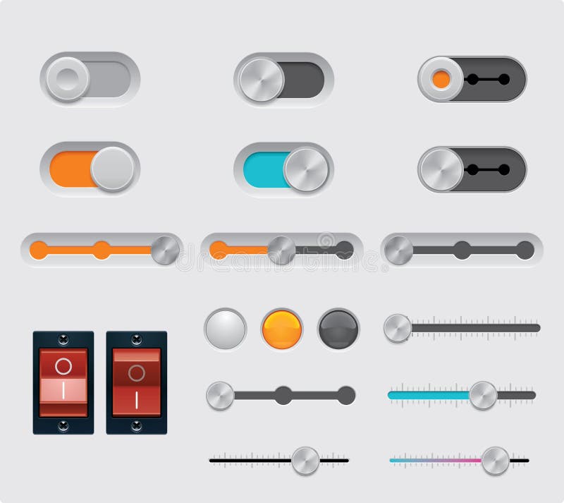 Vector UI dials set stock vector. Illustration of electronic - 23459608