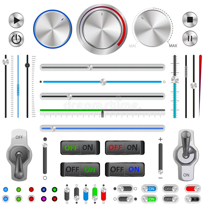 Vector UI dials set stock vector. Illustration of electronic - 23459608