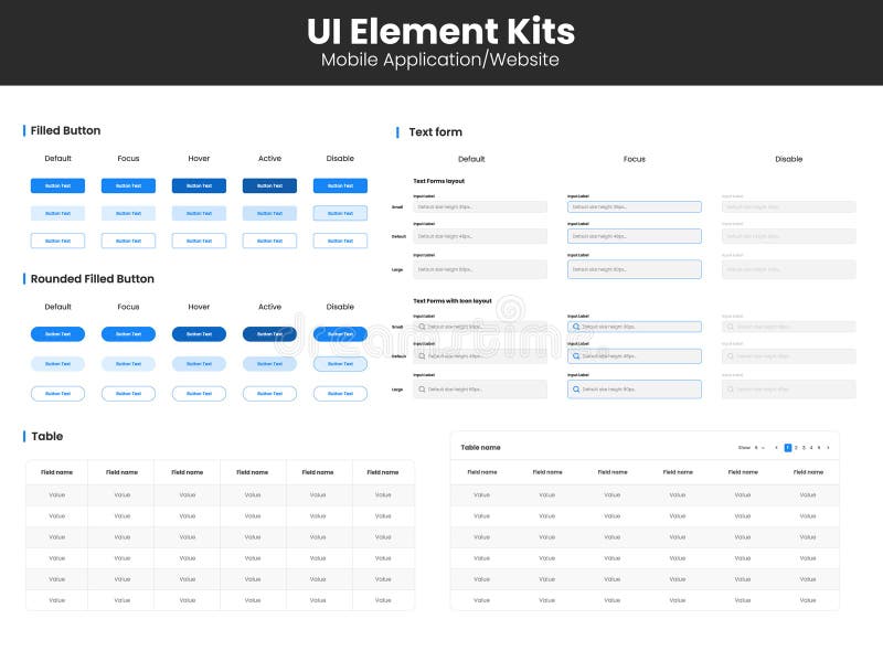 Vector UI Elements Kit for Website Template and Mobile Application ...