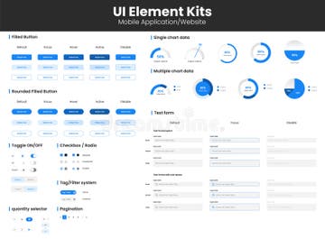 Vector UI Elements Kit for Website Template and Mobile Application ...
