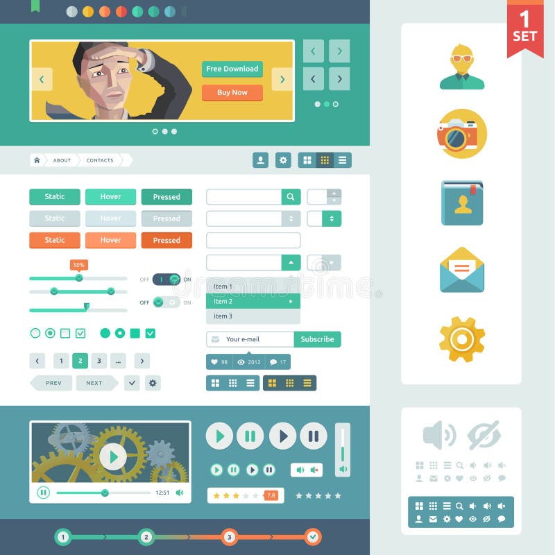 Vector UI Elements for Web and Mobile. Stock Vector - Illustration of ... Vector UI Elements for Web and Mobile. Stock Vector - Illustration of ...