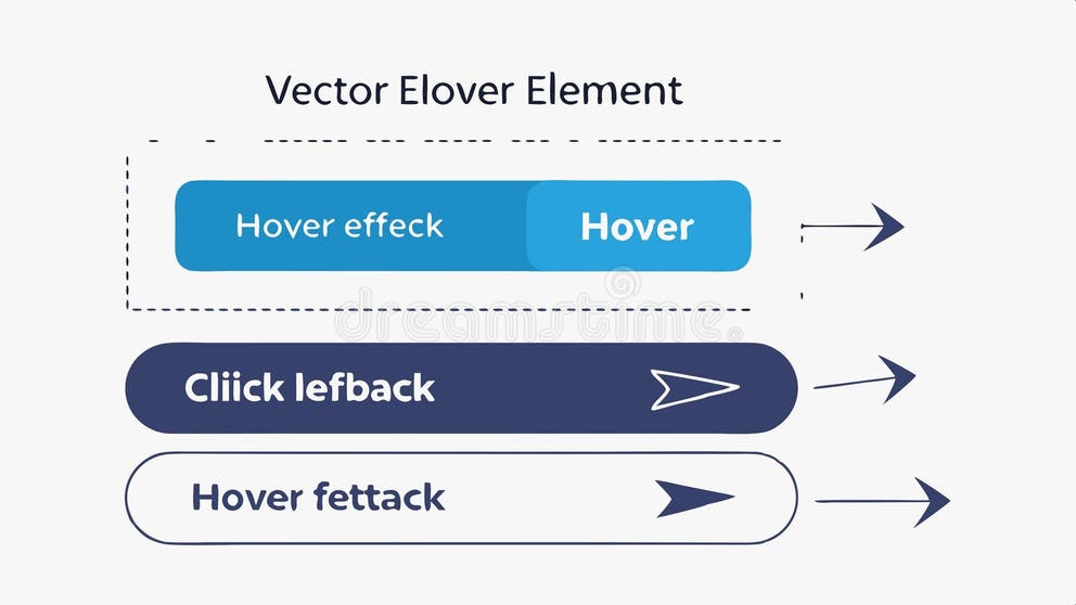 Vector UI Hover Effect Buttons, Interactive Design Vector Design Generative AI Stock Vector ...