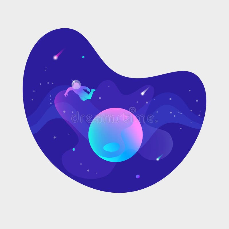 Astronaut Floating in Open Space G Stock Vector - Illustration of ...