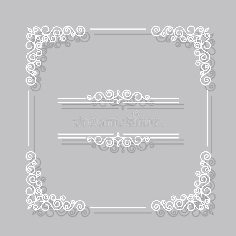 Vector Uitstekend Grens Wit Kader Vector Illustratie - Illustration of ...