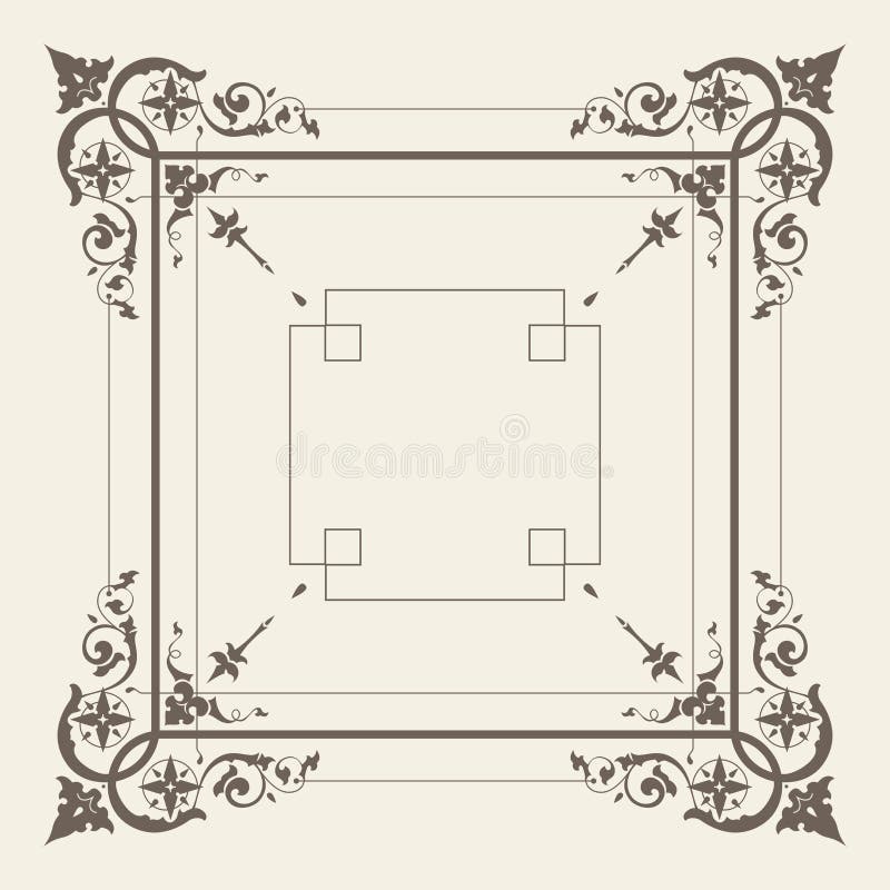 Vector Uitstekend Vierkant Kader Vector Illustratie - Illustration of ...
