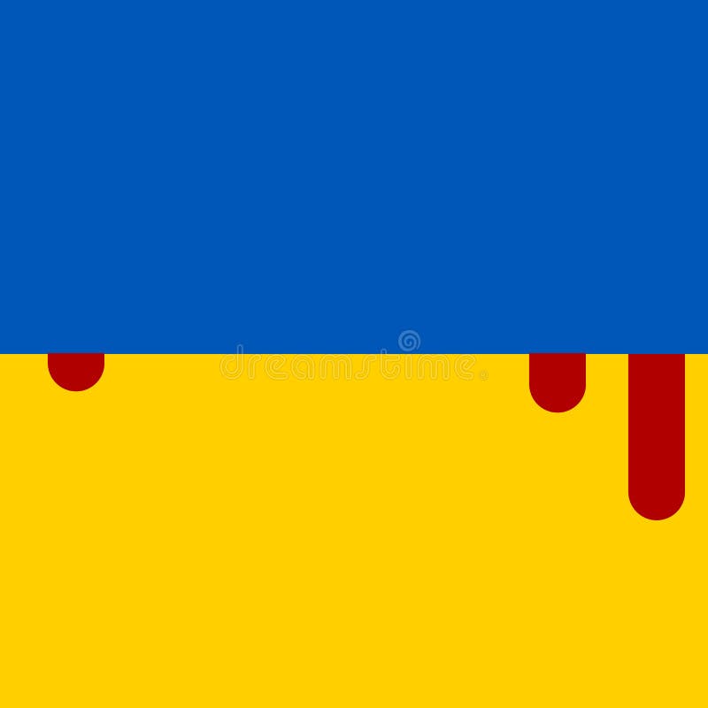 Vector Ukraine Flag with Blood Drops Stock Vector - Illustration of ...