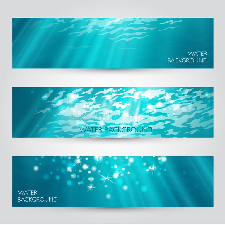Vector Under Water Banners Set Stock Vector - Illustration of light ...