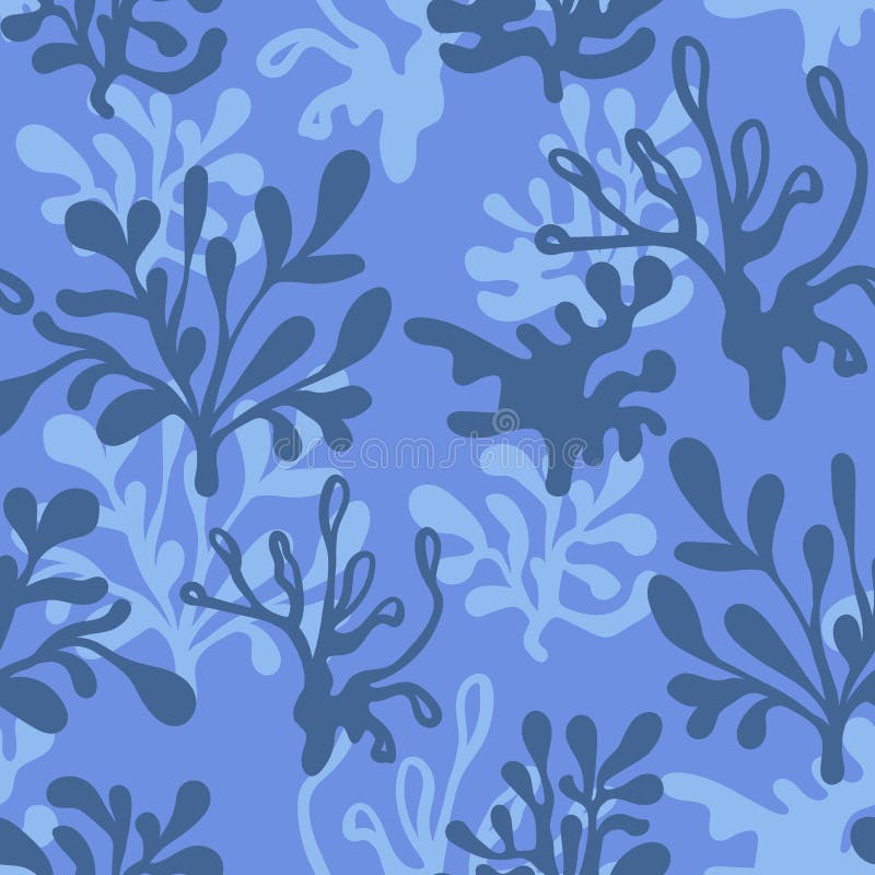 Seamless Underwater Pattern Stock Vector - Illustration of grungy, blue ...