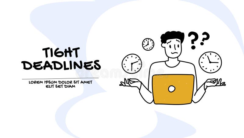 Vector of an Unhappy with Tight Deadlines Man Sitting in Office at a Desk Stock Vector ...