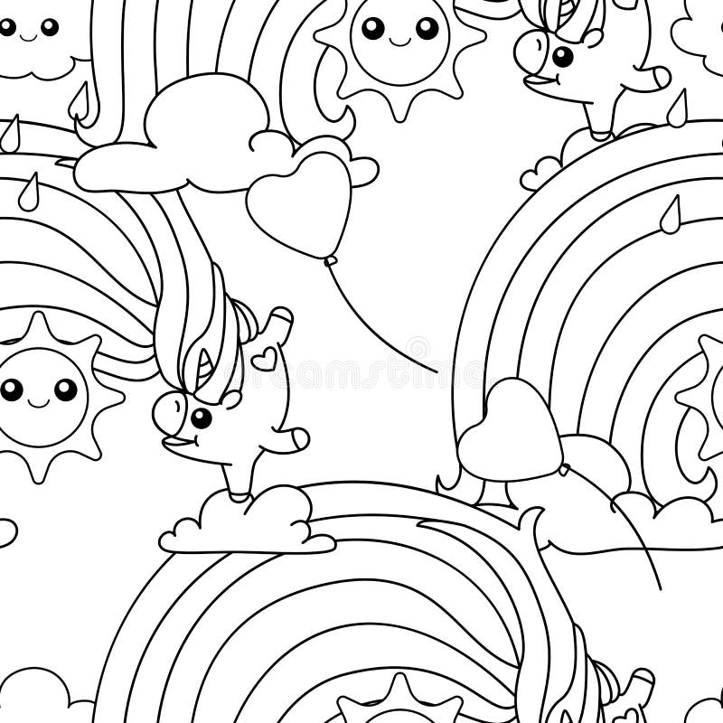 Vector Unicorn Pattern Coloring Page Stock Vector - Illustration of ...