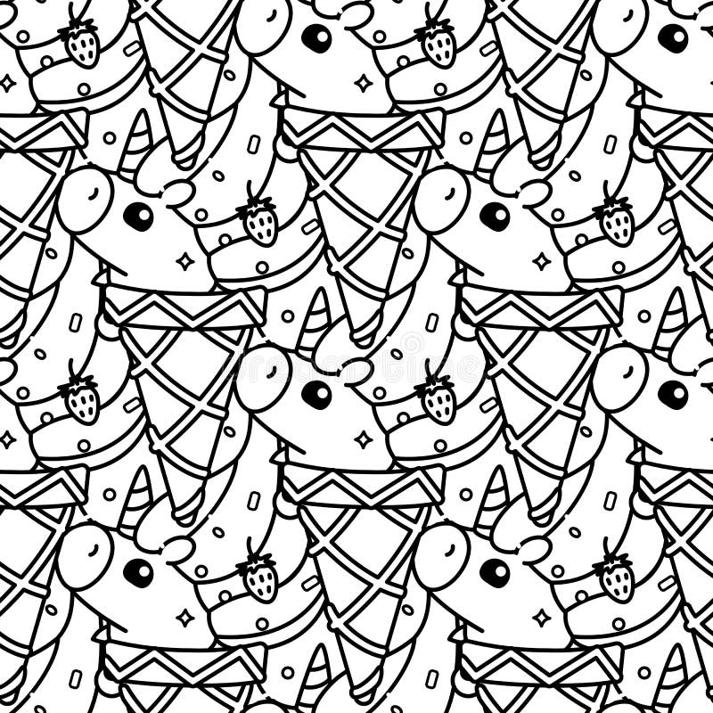 Vector Unicorn Pattern Coloring Page Stock Vector - Illustration of ...