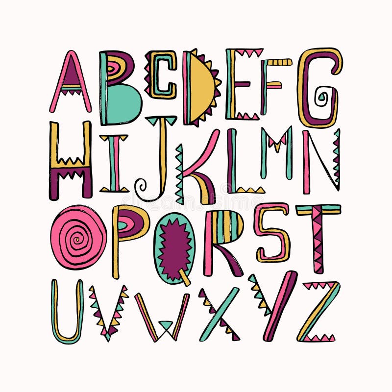 Vector unique alphabet stock vector. Illustration of modern - 243275625