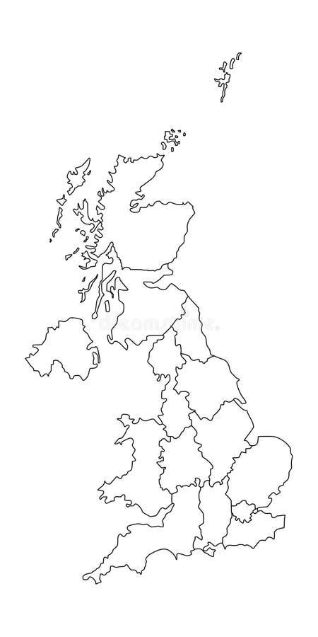 Vector Flat Line Design of a Map of the United Kingdom Stock Vector ...