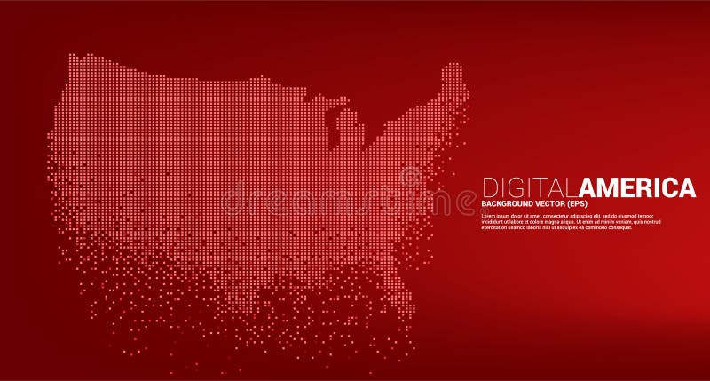 Vector United States Map from Pixel Square. Stock Vector - Illustration ...
