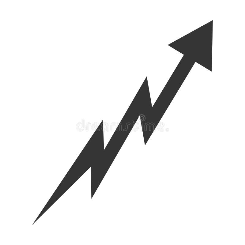Vector Up Arrow. Black Rising Arrow Isolated Stock Illustration ...