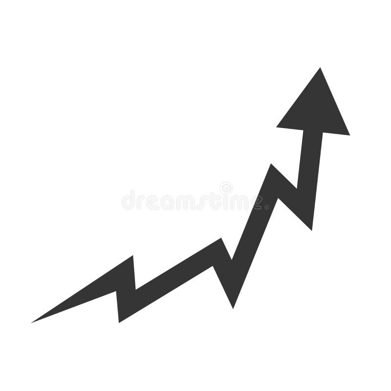 Black Rising Line Graphics Icon, Vector Stock Vector - Illustration of ...