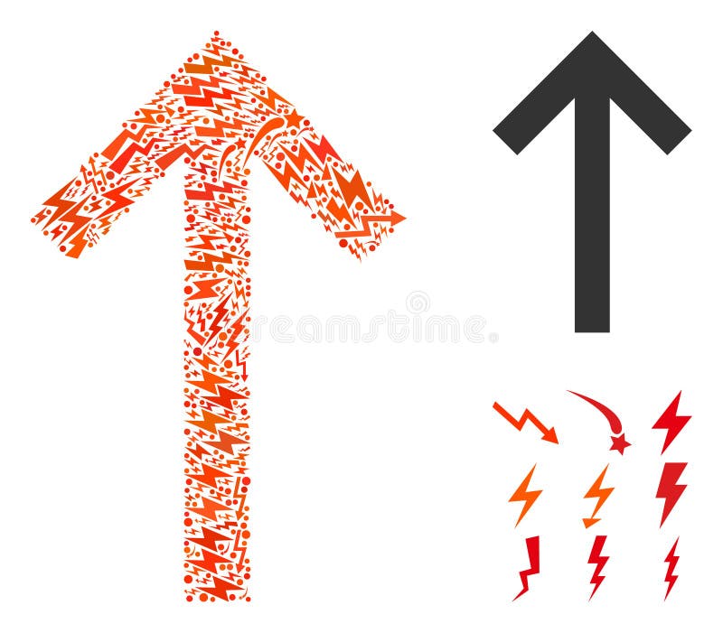 Vector Up Arrow Composition Icon of Electricity Symbols Stock Vector ...