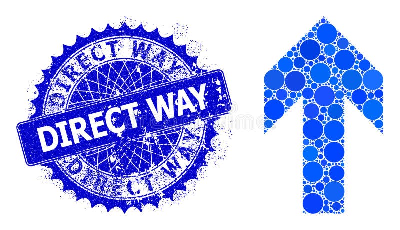 Vector Up Arrow Direction Collage of Small Circles and Textured Direct ...
