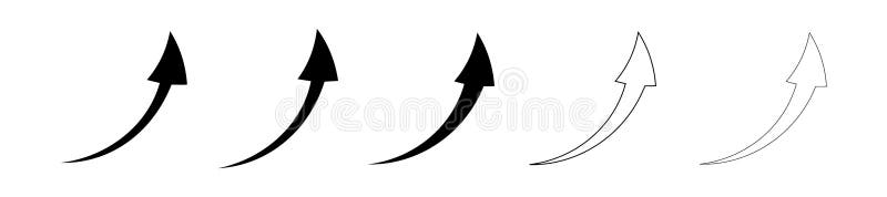 Vector Up Arrows. Set of Rising Arrows Stock Vector - Illustration of ...