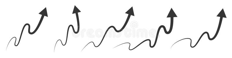 Vector Up Arrows. Set of Rising Arrows Stock Illustration ...