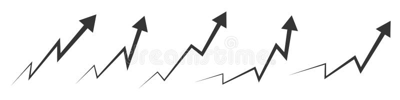 Vector Up Arrows. Set of Rising Arrows Stock Illustration ...