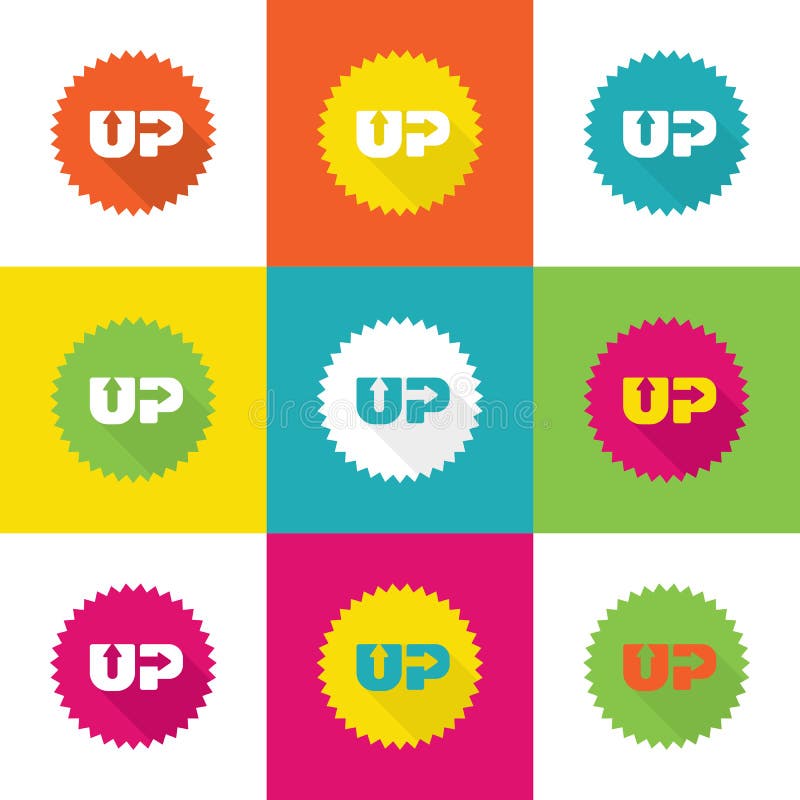Vector Up Message on Sticker Stock Vector - Illustration of flat ...
