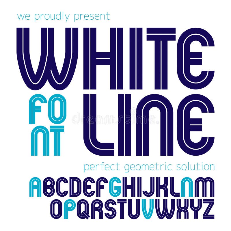 Vector Upper Case Rounded Alphabet Letters Made with White Lines Stock ...