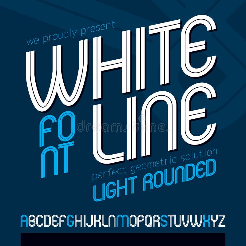 Vector Upper Case Rounded Alphabet Letters Made with White Lines Stock ...
