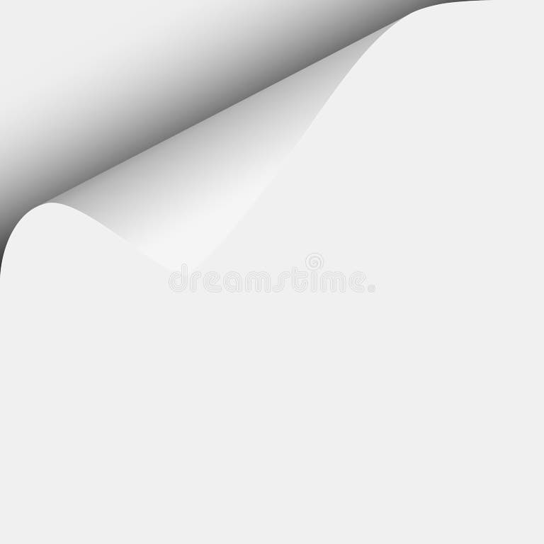 Vector Upper Left Curl of Corner of Transparent Sheet of Paper Stock ...