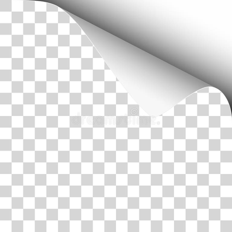 Vector Upper Right Curl of Corner of Transparent Sheet of Paper Stock ...