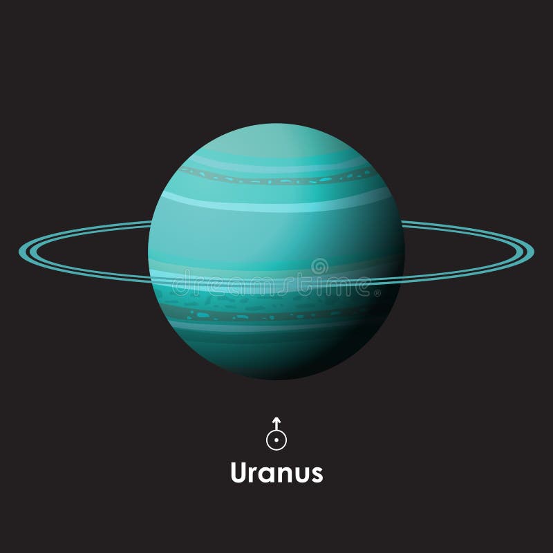 Vector Uranus on Background with Symbol Stock Vector - Illustration of ...