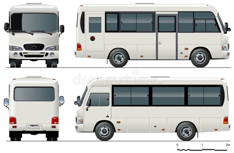 Vector Urban Passenger Mini-bus Stock Vector - Illustration of ...