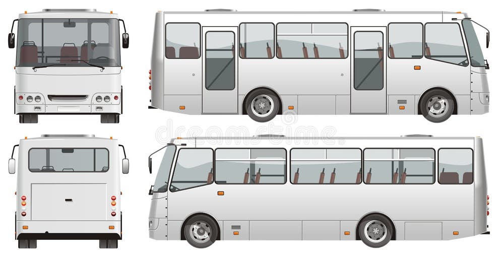 Vector Urban Passenger Mini-bus Stock Vector - Illustration of ...