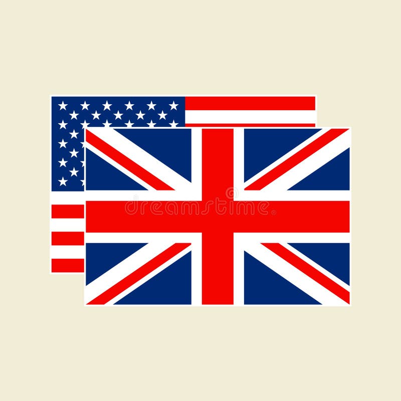 Vector US and UK Flag Set stock vector. Illustration of country - 138615814