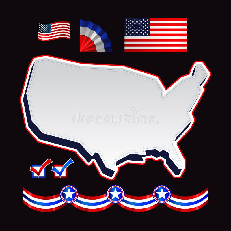 Vector USA Maps and Elements Stock Vector - Illustration of america ...