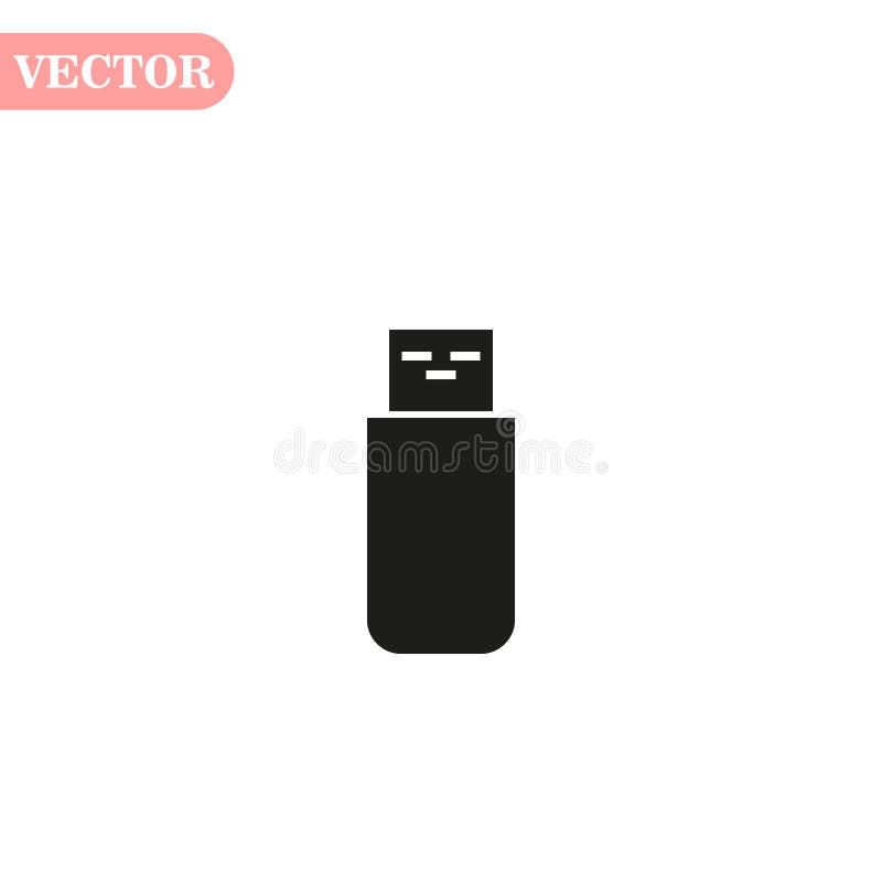 Vector Usb Flash Drive Icon with Shadow on a White Background. Eps 10 ...