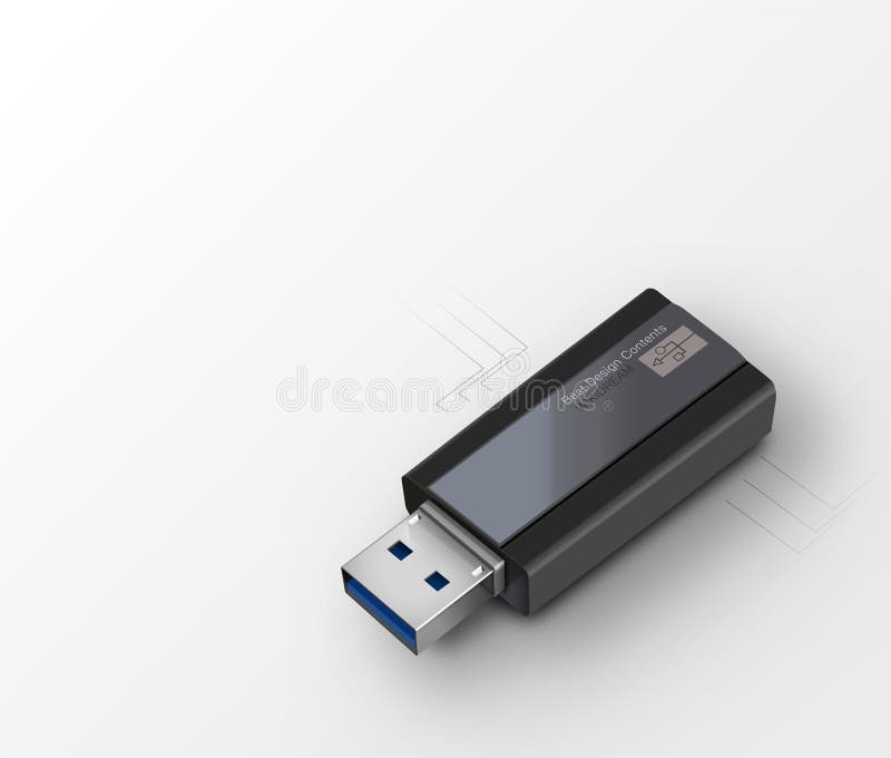 Vector USB flash drive stock illustration. Illustration of perspective ...