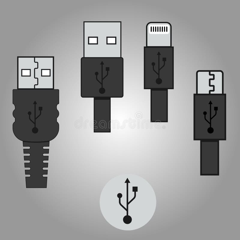 Vector Usb Icons Background Grey Stock Illustrations – 48 Vector Usb ...