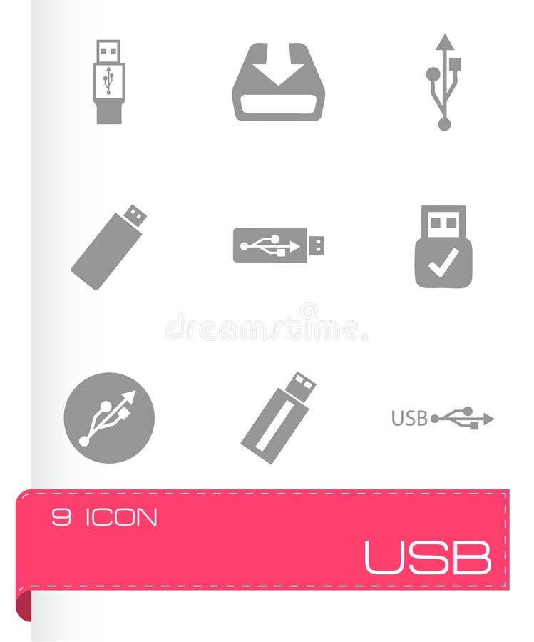 Vector USB icons set stock vector. Illustration of computer - 52803896