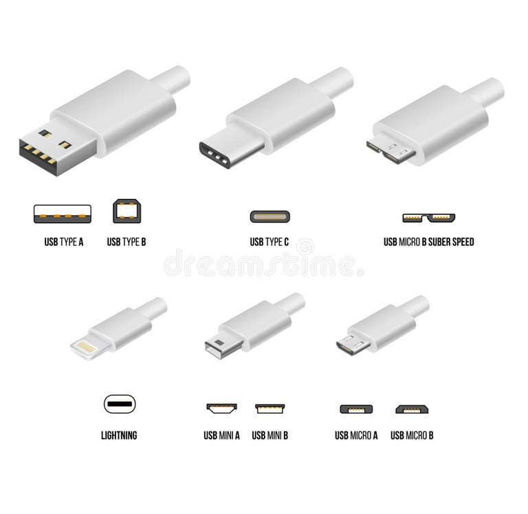 White Usb C Connector Stock Illustrations – 857 White Usb C Connector ...