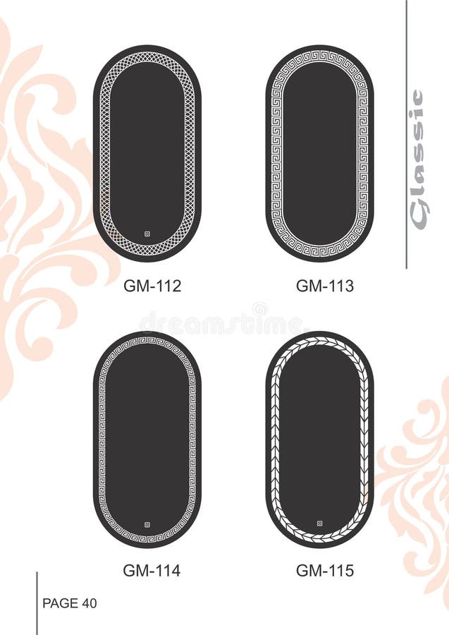 Led Mirror with Touch Sensor Design Stencil Cdr X6 Stock Vector ...