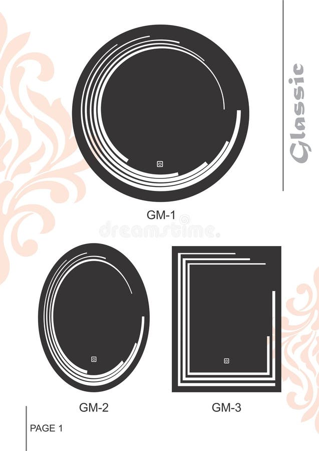 Led Mirror with Touch Sensor Design Stencil Cdr X6 Stock Vector ...