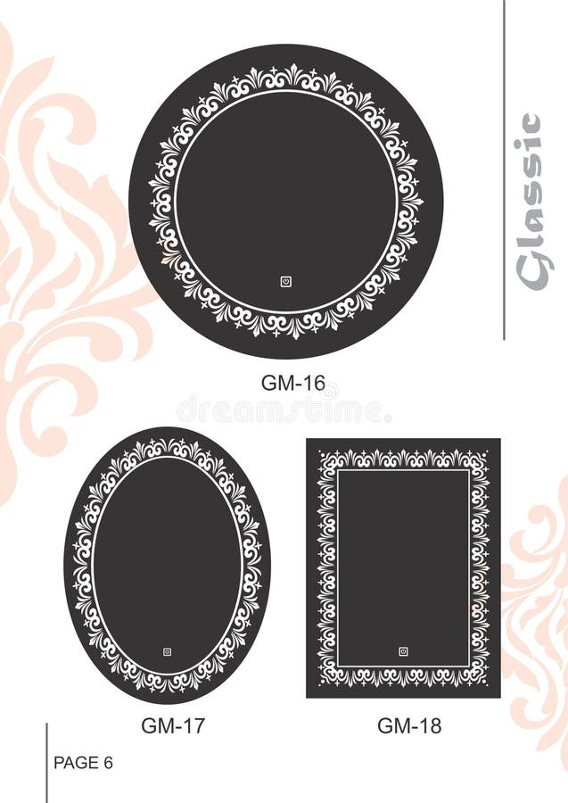Led Mirror with Touch Sensor Design Stencil Cdr X6 Stock Vector ...